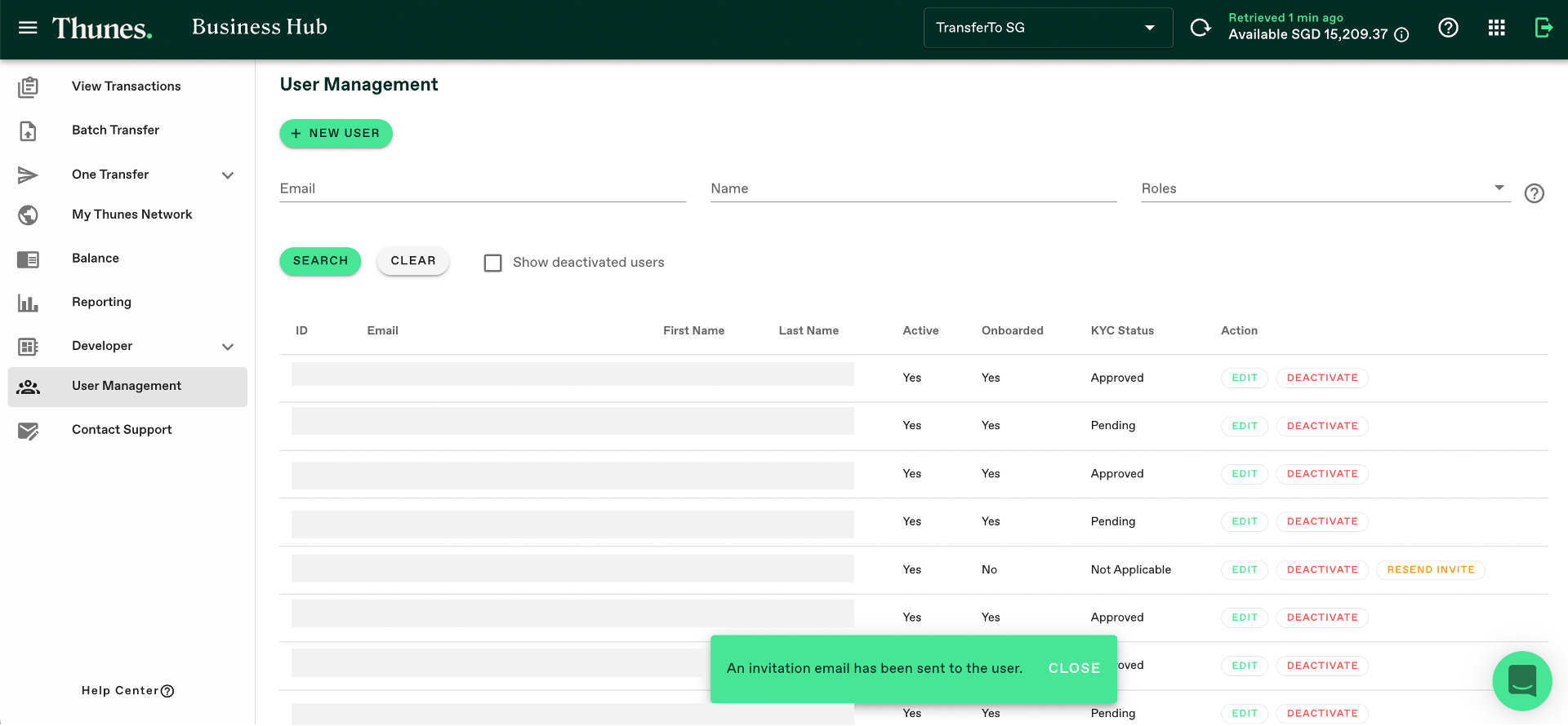 Guide to User Management – Thunes